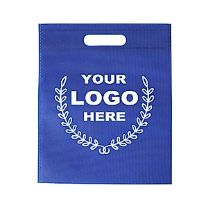 SOUTH GIANT Custom Promotional Bags with Logo - Personalized Reusable Gift Tote Bags - Recyclable Non-Woven Shopping Bags with Your Design Printed - 50pcs