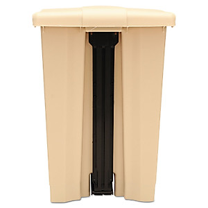 Rubbermaid Commercial Step Waste Container, 17.1" x 15.8" x 16.3", Beige