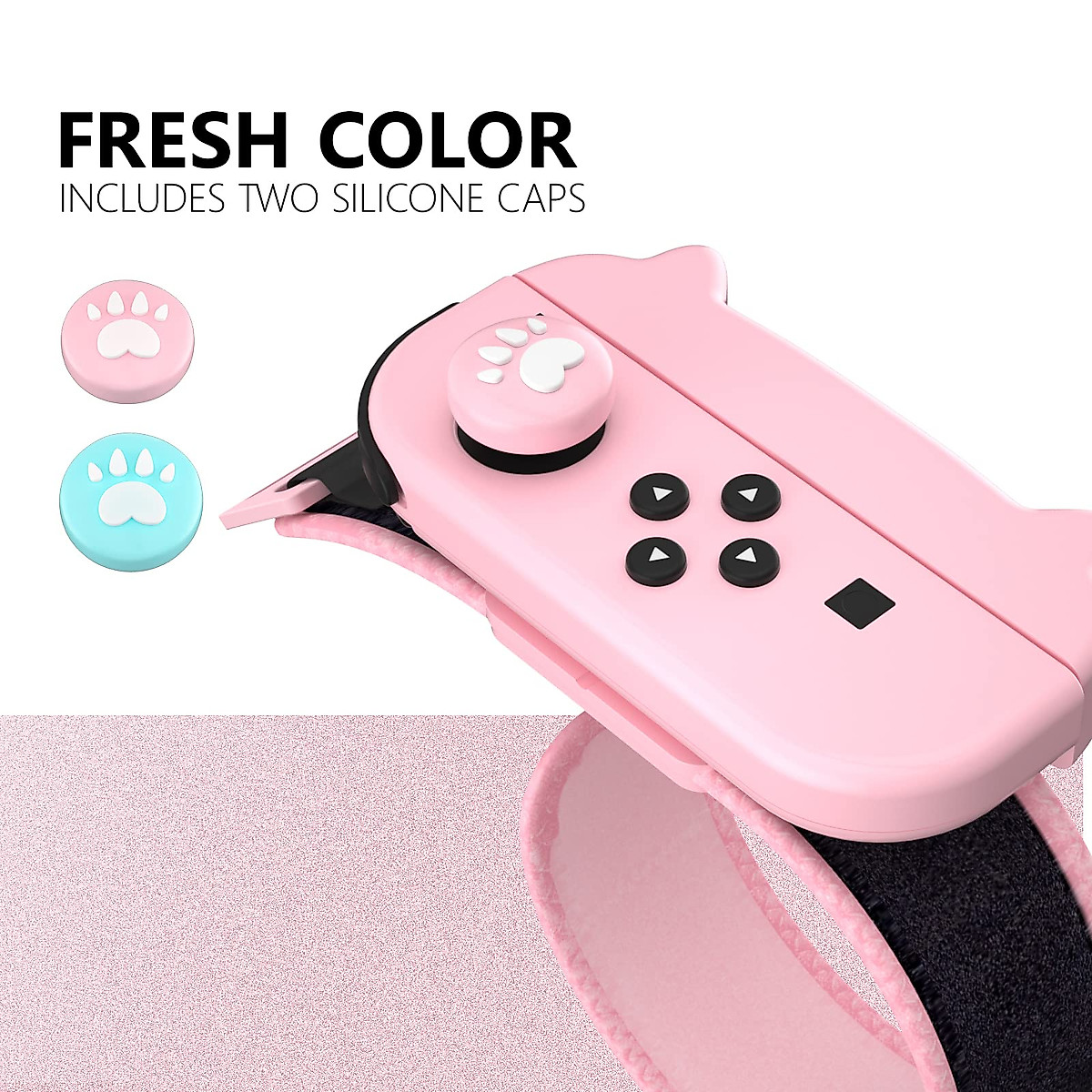 NANANINO Dance Switch Wristband, Wrist Bands for Dance Switch 2023 2022 2021 2020 2019, Adjustable Elastic Straps for Joy-Cons Controller - PinkBlue (2 Packs)