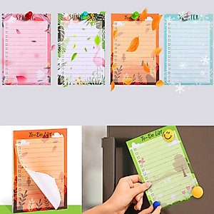 8 Pack 400 Sheets To Do List Notepad Floral Notepad Spring to Do List Planner Summer Daily to Do List Notepads Seasonal Daily Checklist Notepads Memo Pad Grocery List(Spring, Summer, Fall, Winter)