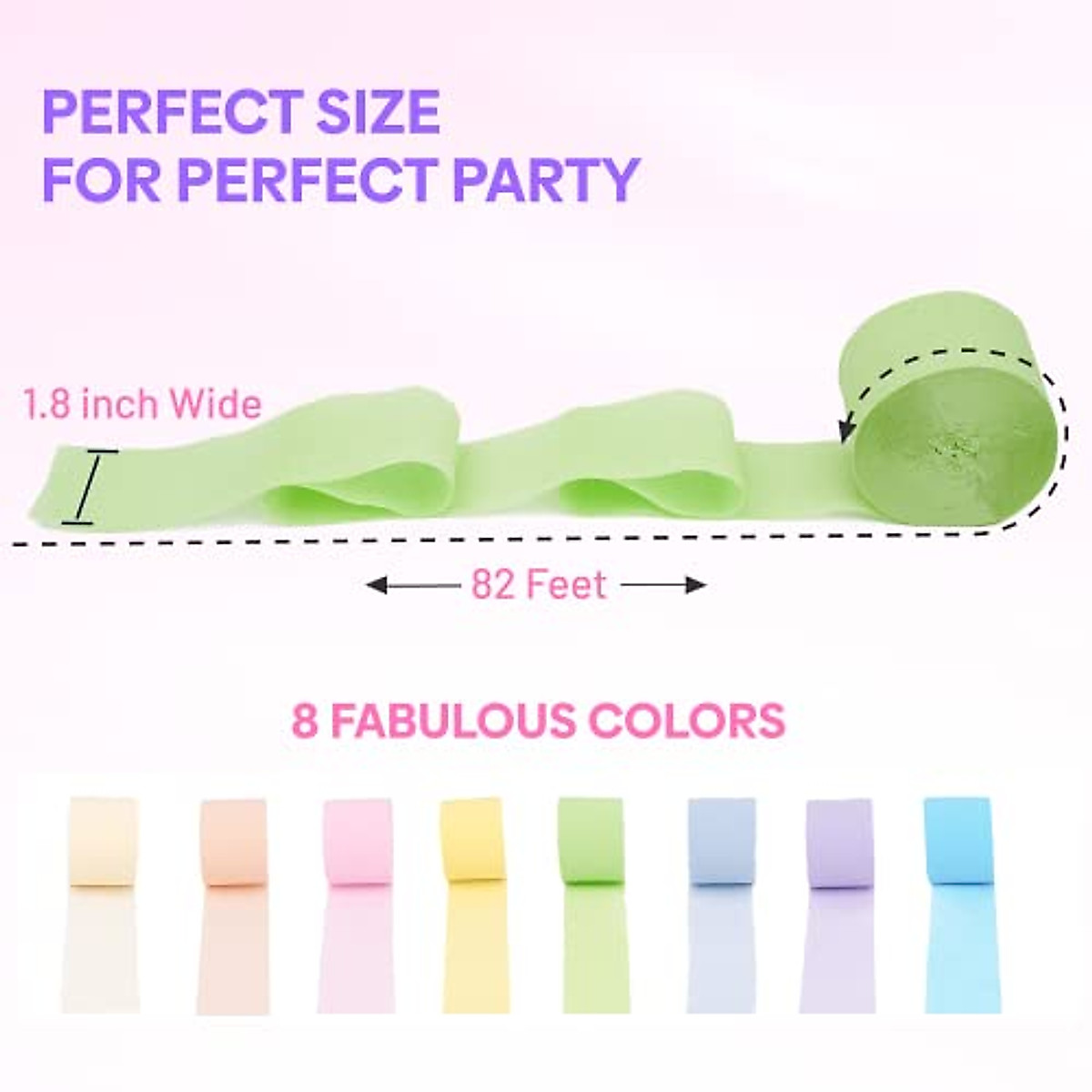 8 Pack Pastel Party Streamers for Joyful Celebrations