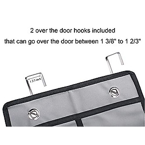 LONGTEAM Thick Oxford Fabric Over the Door Shoe Organizer 12 Pockets Hanging Shoe storage Holder for Bedroom, Bathroom and College Dorm Room (Gray)