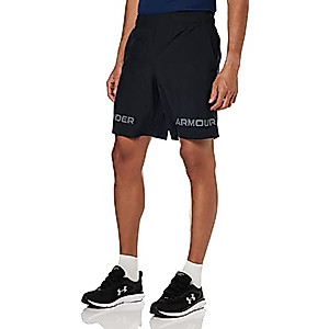 Under Armour Men's Woven Graphic Wordmark Shorts , Black (001)/Pitch Gray , Small