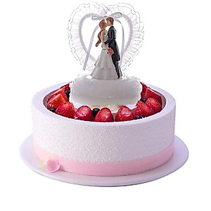 FULCLOUD 5.5inch Wedding Cake Toppers ,Romantic Bride Groom Love Cake Topper Figurines Resin Doll Ornaments ,Fun Cake Topper for Engagement Wedding Anniversary Decorations Gifts