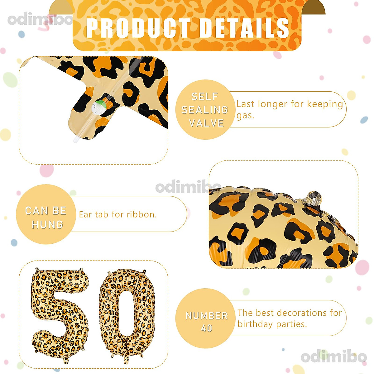 Leopard Print Number 50 Balloons Birthday Party Decorations Cheetah Theme Large Foil Mylar Helium 50th Balloon Big Birthday Party Supplies