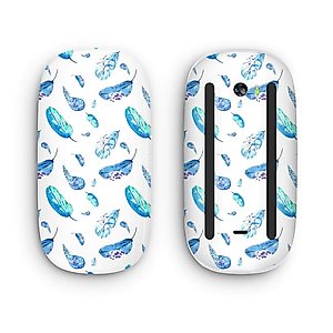 Design Skinz Hipster Feather Pattern Vinyl Decal Compatible with The Apple Magic Mouse 2 (Wireless, Rechargable) with Multi-Touch Surface