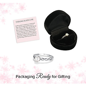 Sterling Silver Girls Cultured Pearl Twisted Band Baby Ring for Toddlers, Little Girls, and Baby Photo Prop (Size 2)