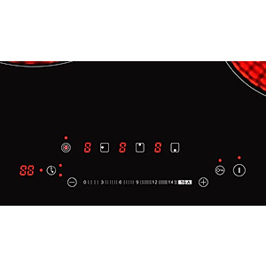 K&H 3 Burner 24 Inch Built-in Electric Stove Top Radiant Ceramic Cooktop Touch SLIDER Control 240V 6600W CE24-6605SL