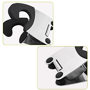 BESTonZON 2pcs Fixed Pot Clips Restaurant Rubber Soup Resistance Clamp Scald Grip Black Steel for Holder Spoon Gadget Red+Black Red+ Dock Stainless Rest Anti-Scald Clip Red Home Kitchen