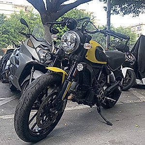 FENRIR CNC Aluminum Alloy Cafe Racer Black Motorcycle Bar End Mirrors Side 22MM 7/8" Inch Handlebar Mirror Universal Rear View For M8/M6 Standard Super Sport Naked Street Bike Cruiser Scooter Minimoto