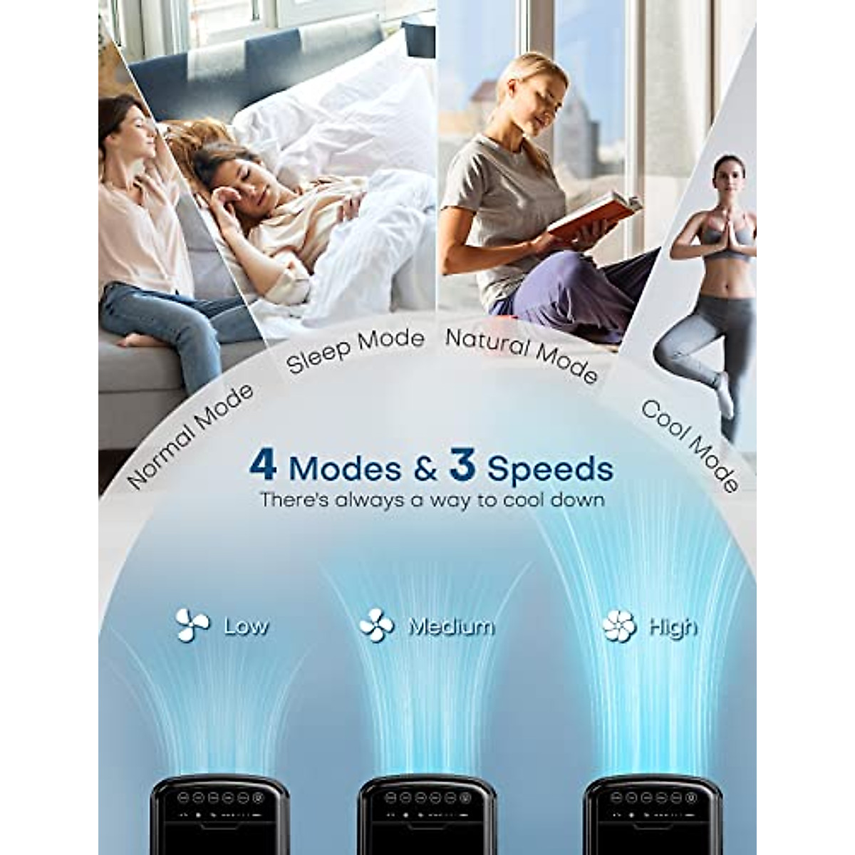 Evaporative Air Cooler, TEMEIKE 3-IN-1 Portable Air Conditioners for 1 Room, Windowless Swamp Cooler w/ 3 Modes & 3 Speeds, 70° Oscillation, Remote, Timer, Evaporative Cooler for Room Indoor Office