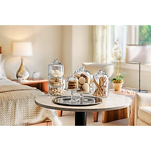 Pasabahce Patisserie Basic Set of 3 Stackable Domed Containers, Glass, Transparent, 12 x 26 cm, 12x26 cm