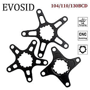 EVOSID 110BCD Conversion Claw 104BCD 5 Claws GXP Crank Turn 130BCD for MTB Road Bike Direct Mount Crank to 110/130BCD 5 Bolt Chainrings (Full Silver-130BCD with 5 Bolt)