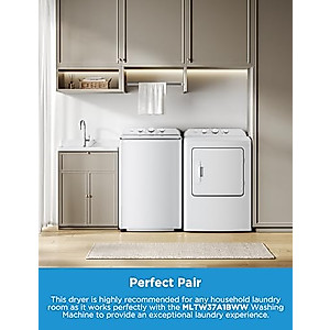 Midea MLTE37N1BWW Electric Dryer, Sensor Dry, Wrinkle Care, Air Fluff, Easy-Using Control Panel, 12 Total Cycles, 6.7 Cu.ft, White