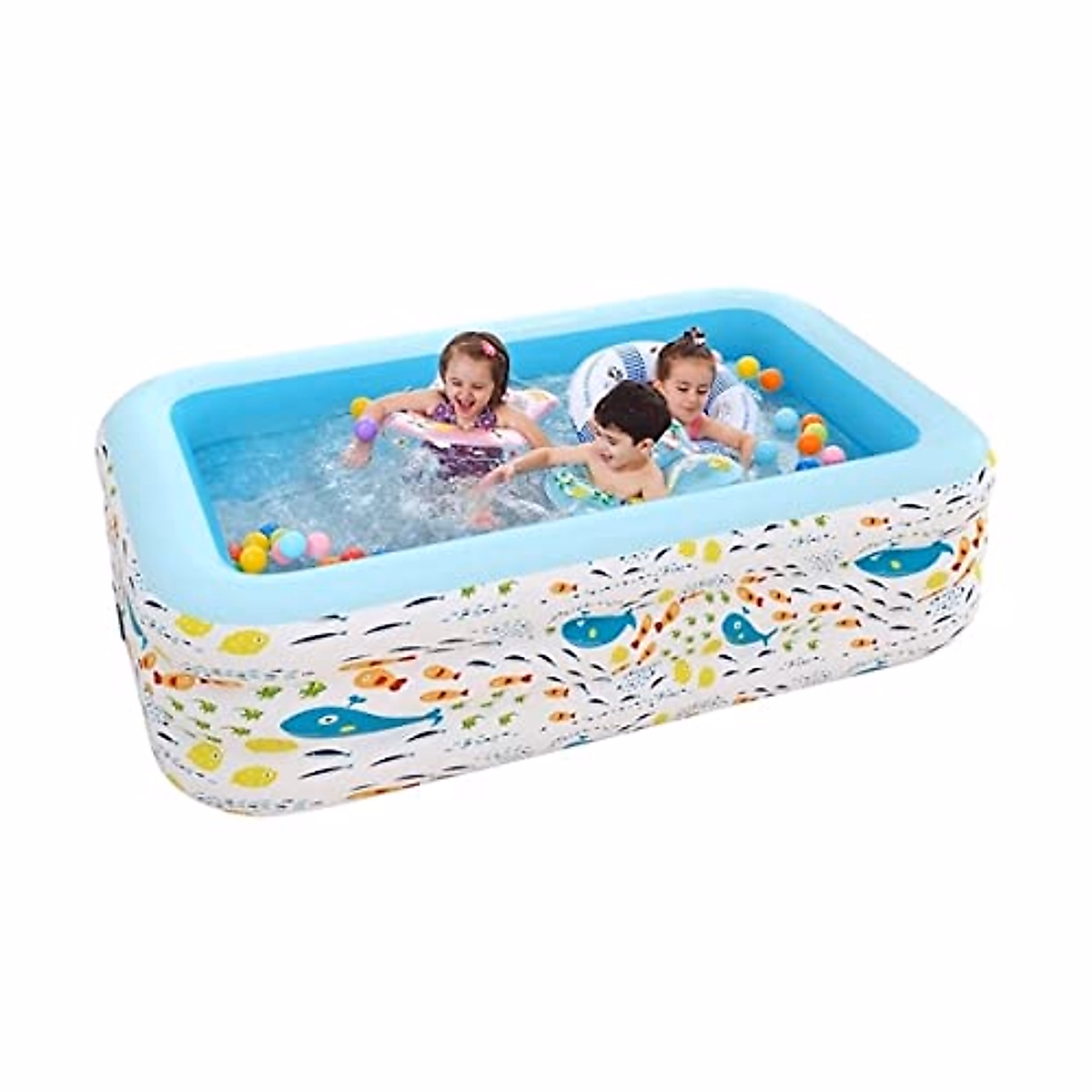 Inflatable Pool Family Pool Inflatable Swimming Pool Rectangular Blow Up Pool for Adults, 305 X 175 X 60 Cm Paddling Pool for Garden Summer Water Party (Size : 305cm*175cm*60cm)