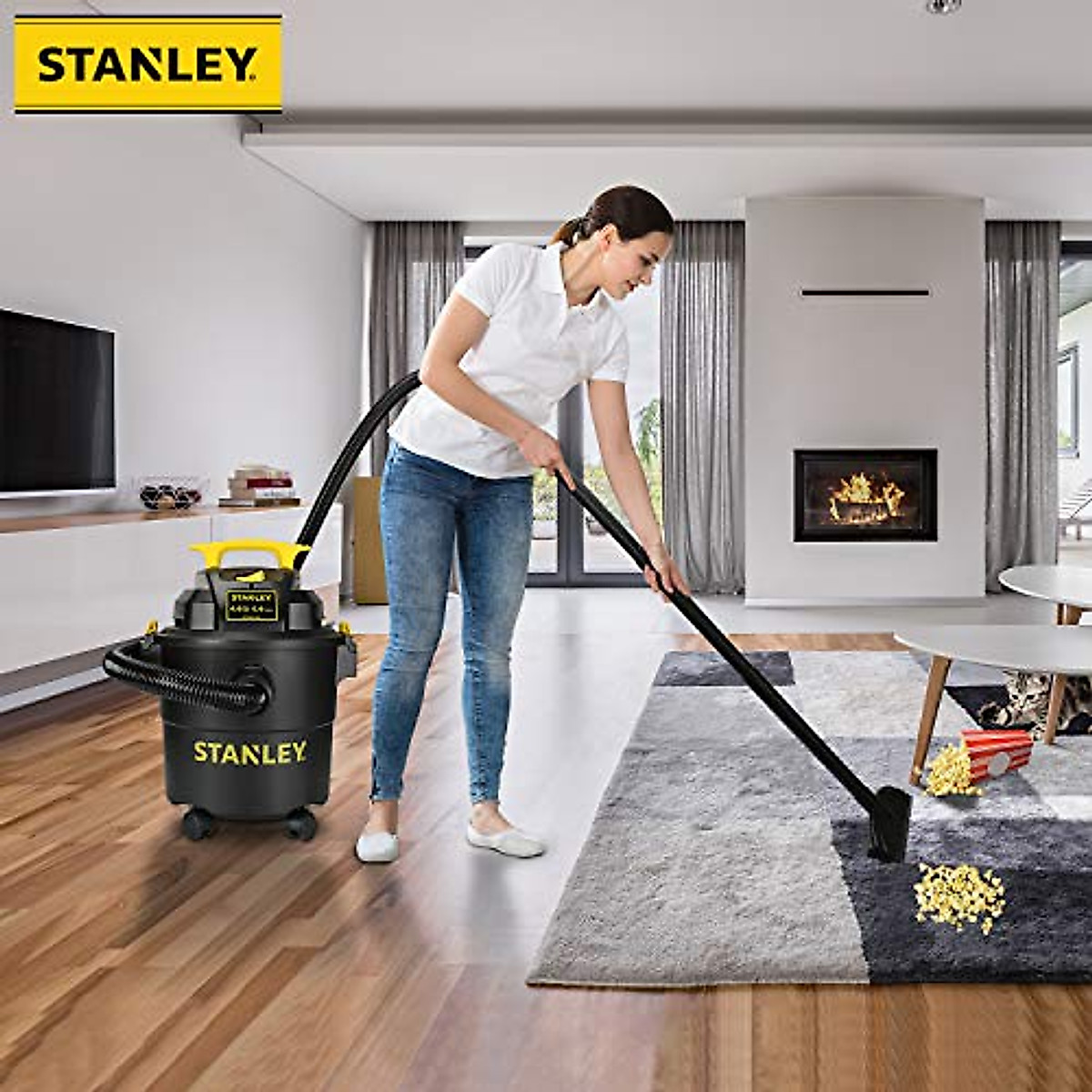 Stanley Wet Dry Vacuum, 5 Gallon Shop Vacuum with Blower, 4 Peak HP 3 in 1 Multifunctional Vacuum Cleaner for Home, Jobsite, Garage, Basement, Model: SL18115P