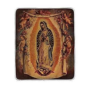 Donnapink Virgin Mary Our Lady of Guadalupe Mother of God 50"x60" Print Super Soft Blanket Warm Polyester Microfiber Bed Blanket Lightweight Sofa Couch Plush Throw Blanket