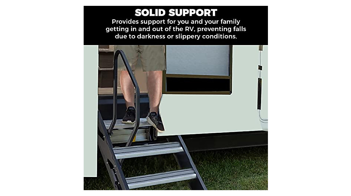 RV Handrail for 3 & 4 Step Trailers - Durable & Safe