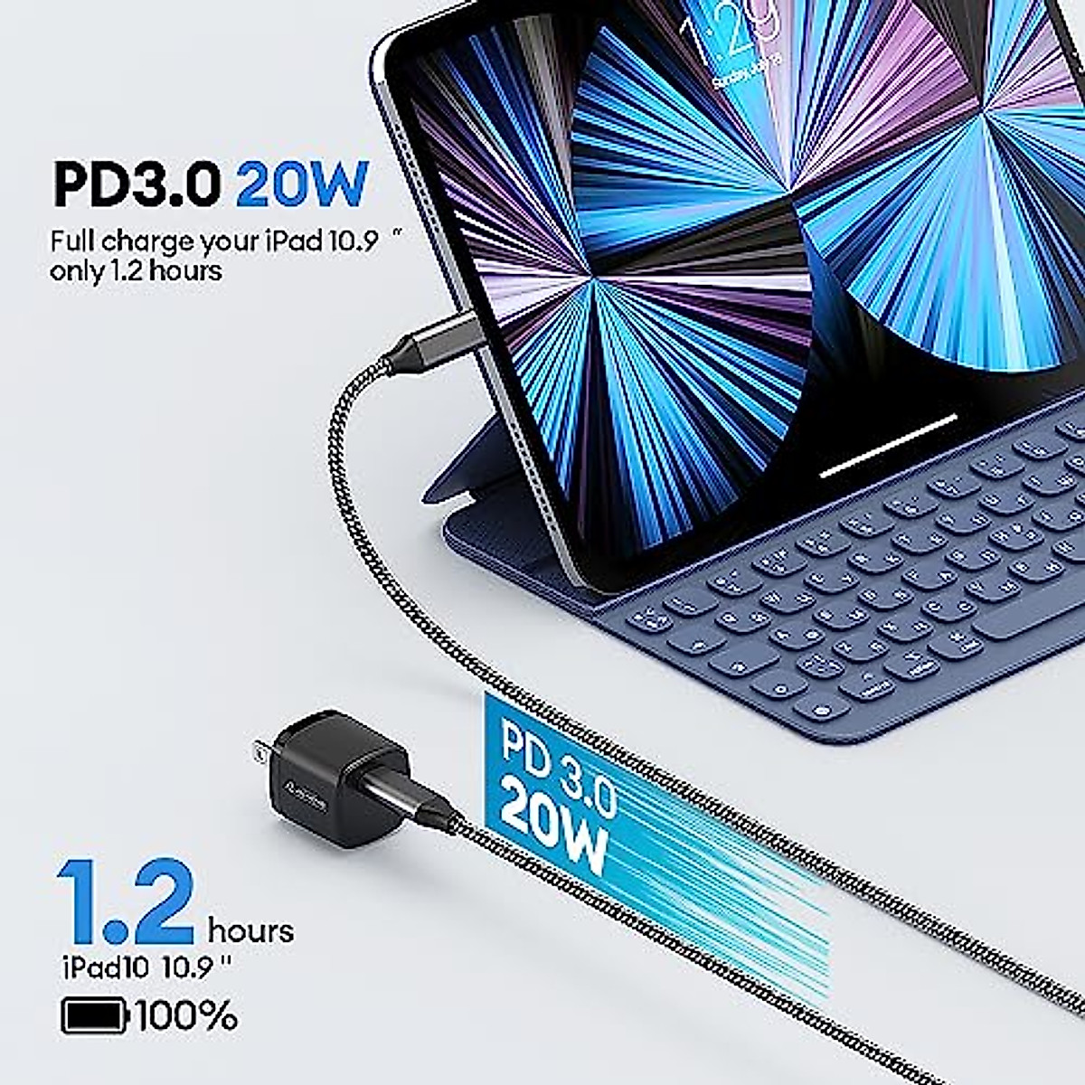 AnHome 20W USB C Compact Fast Wall Charger Block, Type C Fast Charger Brick Compatible with iPhone 11/12/1314/14 Pro Max, iPad, Tablets and More