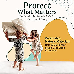 Zen Bamboo Mattress Pad Cover - Cooling Bed Topper & Waterproof Protector w/Deep Pockets, California King Size, White