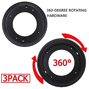 3Pack 8 Inch Lazy Susan Hardware 5/16”Thick Heavy Duty Lazy Susan Turntable Rotating Ball Bearing Plate 700lbs Capacity Lazy Susan Swivel Base Plate for Serving Trays, Kitchen Cabinet, Craft
