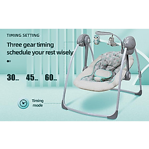 Vannetgo Comfort Portable Swing,Comfort Baby Rocking Chair with Soothing Music，Foldable,Bionic Design, Baby Rests Peacefully (WTY25122)