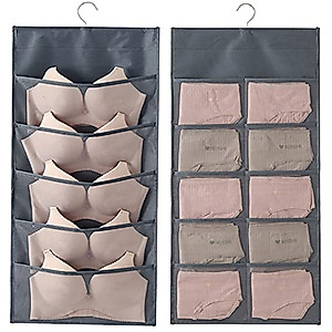 Extra-Large Bra Organizers Hanging Bra holder Bra Hanger Especially suitable for sports bra, training bra, underwear,panty,lingerie,baby clothes, bedroom storage,school dormitory storage(Gray, 1PCS )