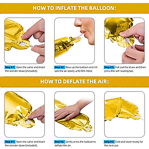 Happy Birthday Balloon Banner Custom Phrase Balloons letter 16 inch Personalized Alphabet Letters Foil Mylar Balloons (Gold)