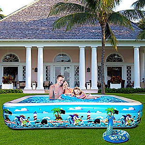 Inflatable Pool, 120" X 72" X 22" Family Full-Sized Inflatable Lounge Pool for Kids, Toddlers, Infant & Adult for Ages 3+, Swimming Pools Above Ground, Outdoor, Garden, Backyard, Summer Water Party