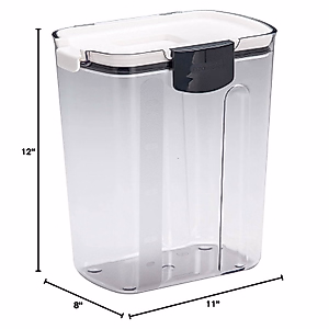 Progressive Prepworks ProKeeper 6 Piece Kitchen Clear Plastic Airtight Food Flour And Sugar Storage Organization Container Baking Canister Set, White
