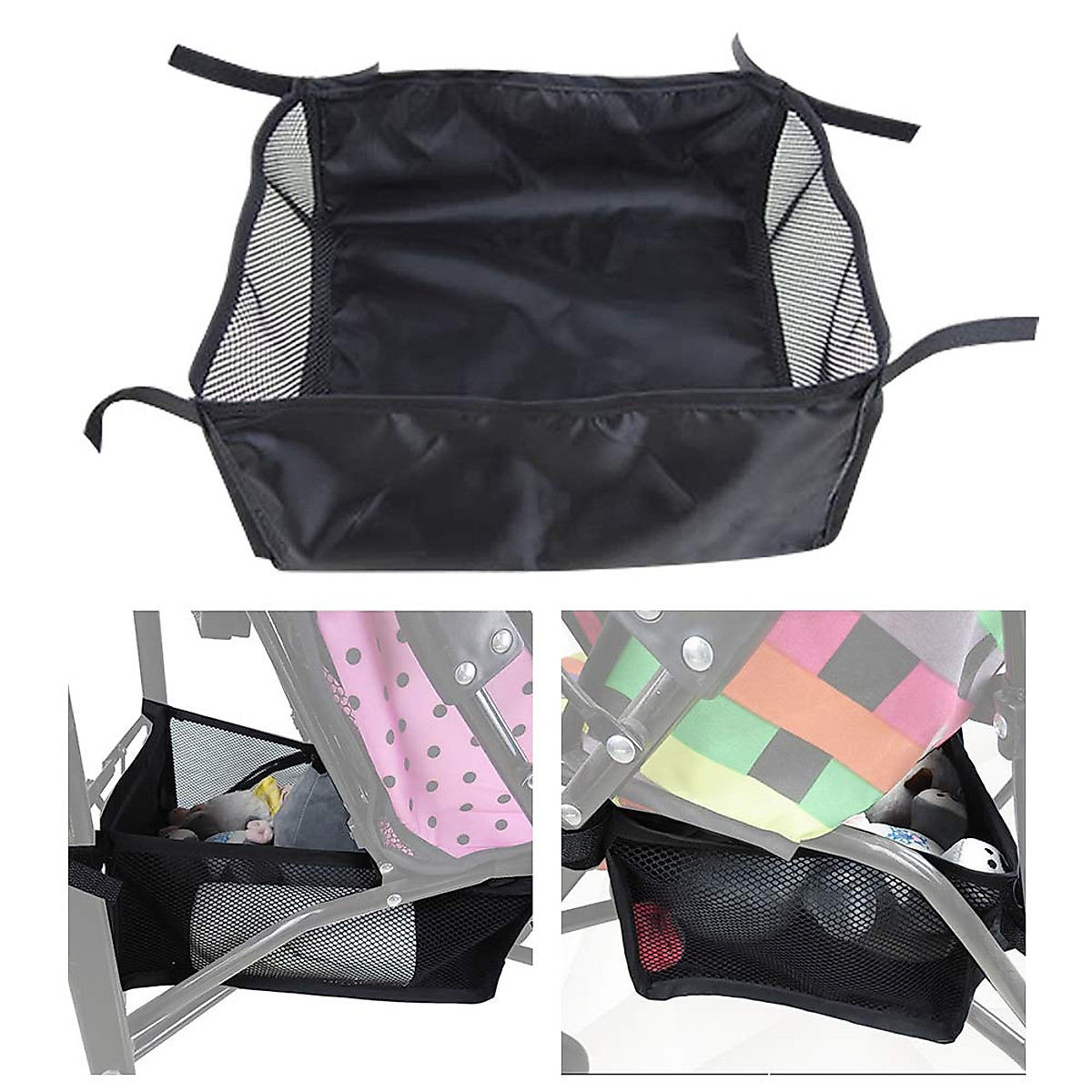 Baby Stroller Basket, Under Baby Stroller Storage Basket, Bottom Basket for Stroller Storage Organizer Bag Accessories