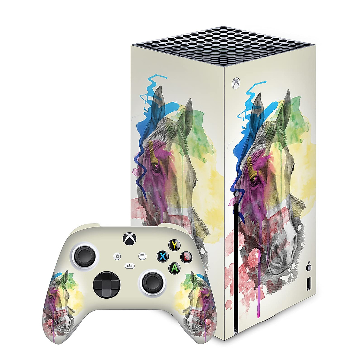 Head Case Designs Officially Licensed Mark Ashkenazi Horse Art Mix Vinyl Sticker Gaming Skin Decal Cover Compatible With Xbox Series X Console and Controller Bundle
