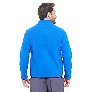 Dagacci Medical Uniform Unisex Warm Up Zip Front Fleece Scrub Jacket for Women and Men, Royal Blue, L