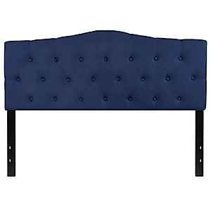 Flash Furniture Cambridge Tufted Upholstered Queen Size Headboard in Navy Fabric