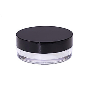 AKOAK Capacity 10 ml(0.33 oz) No Leaks Empty Reusable Plastic Loose Powder Compact Container DIY Makeup Powder Case with Sponge Powder Puff,Elasticated Net Sifter and Threaded Screw Lid