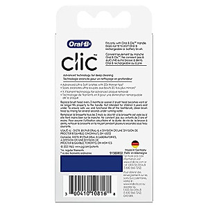 Oral-B Clic Toothbrush Replacement Brush Heads, Deep Clean Extra Soft, Black, 2 Count(Packaging may vary)