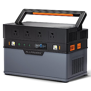 ALLPOWERS S1500 Portable Power Station 1500W (Peak 3000W), 1092Wh Solar Generator with 4 AC Outlets, PD 100W USB-C, 0-100% In 3 Hrs, Emergency Power Supply for Home Outdoor Camping RV CPAP