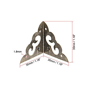 uxcell Metal Box Corner Protectors Wooden Box Edge Guard Protector Bumpers Furniture Corner Guard 30 X 30 X 30mm Bronze Tone 24pcs