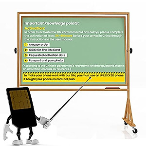 China SIM Card, China Mobile Number + 5G Operating Network + 20GB 30Days + 300 Minutes of Local Calls in China + 300 SMS. Access to China Health Code. (Real Name Authentication Required)