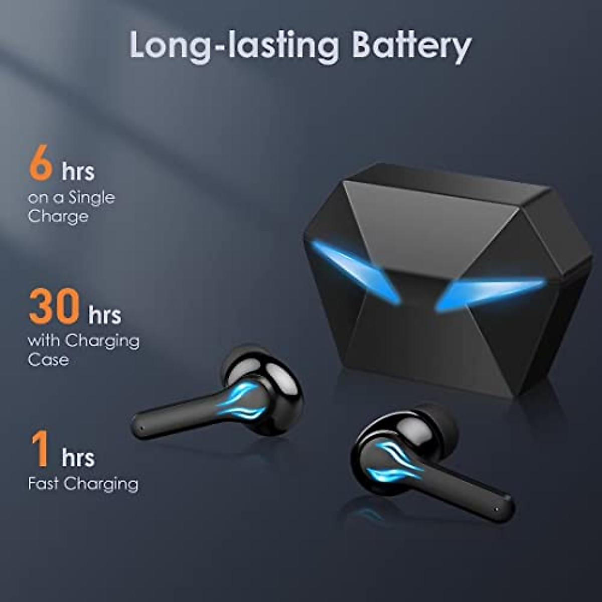 Wireless Earbuds Bluetooth Headphones Touch Control with Wireless Charging Case Waterproof Stereo Earphones in-Ear Built-in Mic Headset Premium Deep Bass Black