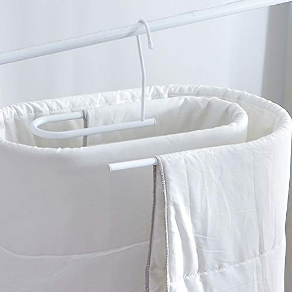 Garneck Metal Clothes Hanger Spiral Shaped Drying Rack Laundry Stand Hanger Rotating Hangers Quilt Coverlet Blanket Clothes Rack Space-Saving Rack Folding Clothes Rack