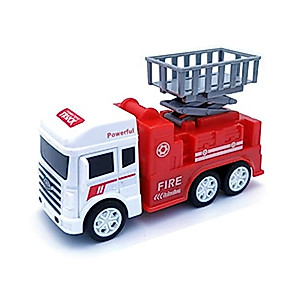 Yirtree Inertia Walking Fire Truck Brain Development Anti-Collision Electric Slide Pull Back Fire Truck Toy for Parents