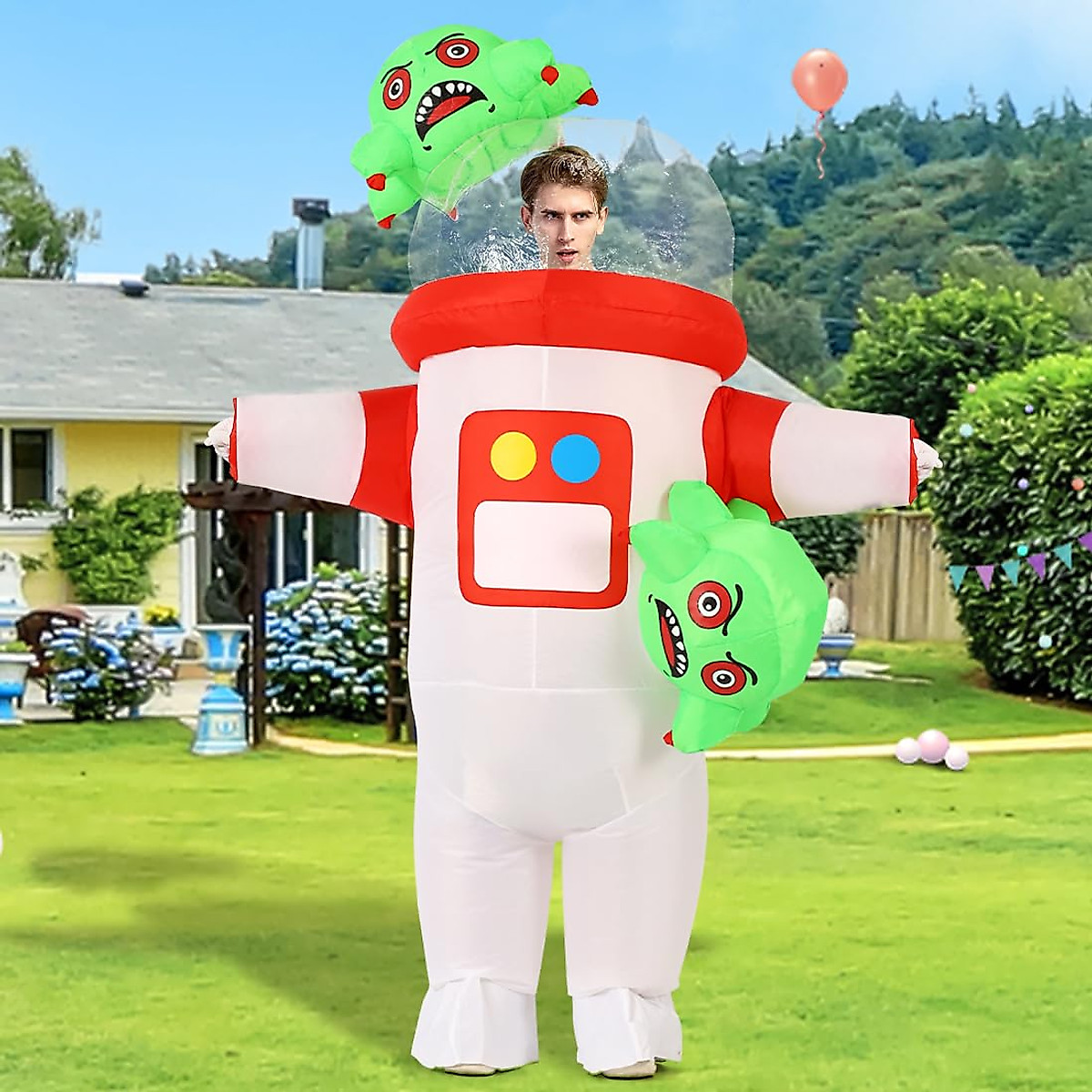 GOOSH Creations Halloween Inflatable Costume Full Body Astronauts and Aliens Inflatable Costume with two aliens costume suitable for Halloween, Costume parties, Carnival, Cosplay, etc.