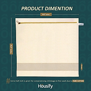 Housify Cotton Saree Covers with ZIP - Pure Cotton 20 Big Size(16.5×14.5 Inches) Single Sari Storage Bags/Cover/Pouches for Packing New Sadi - Wardrobe Organizer for Sarees/Cloths With Window