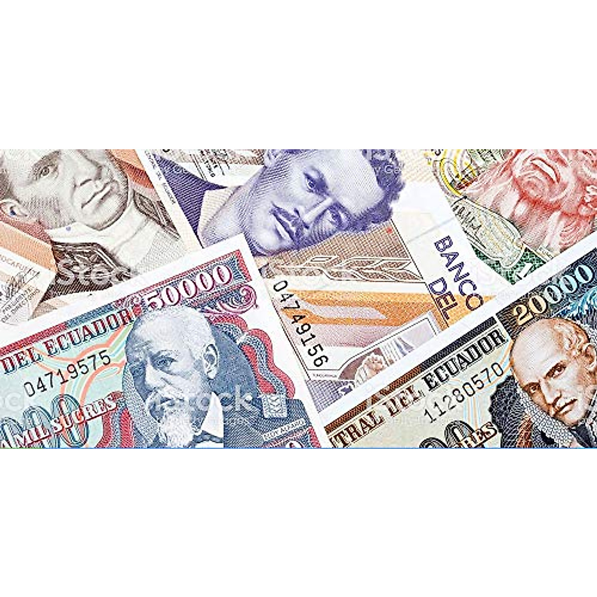 EC 1988 ECUADOR FLAWLESS 1988-99 COMPLETE DENOMINATION SET! 11 DIFF SCARCE BANKNOTES!! Gem Crisp Uncirculated