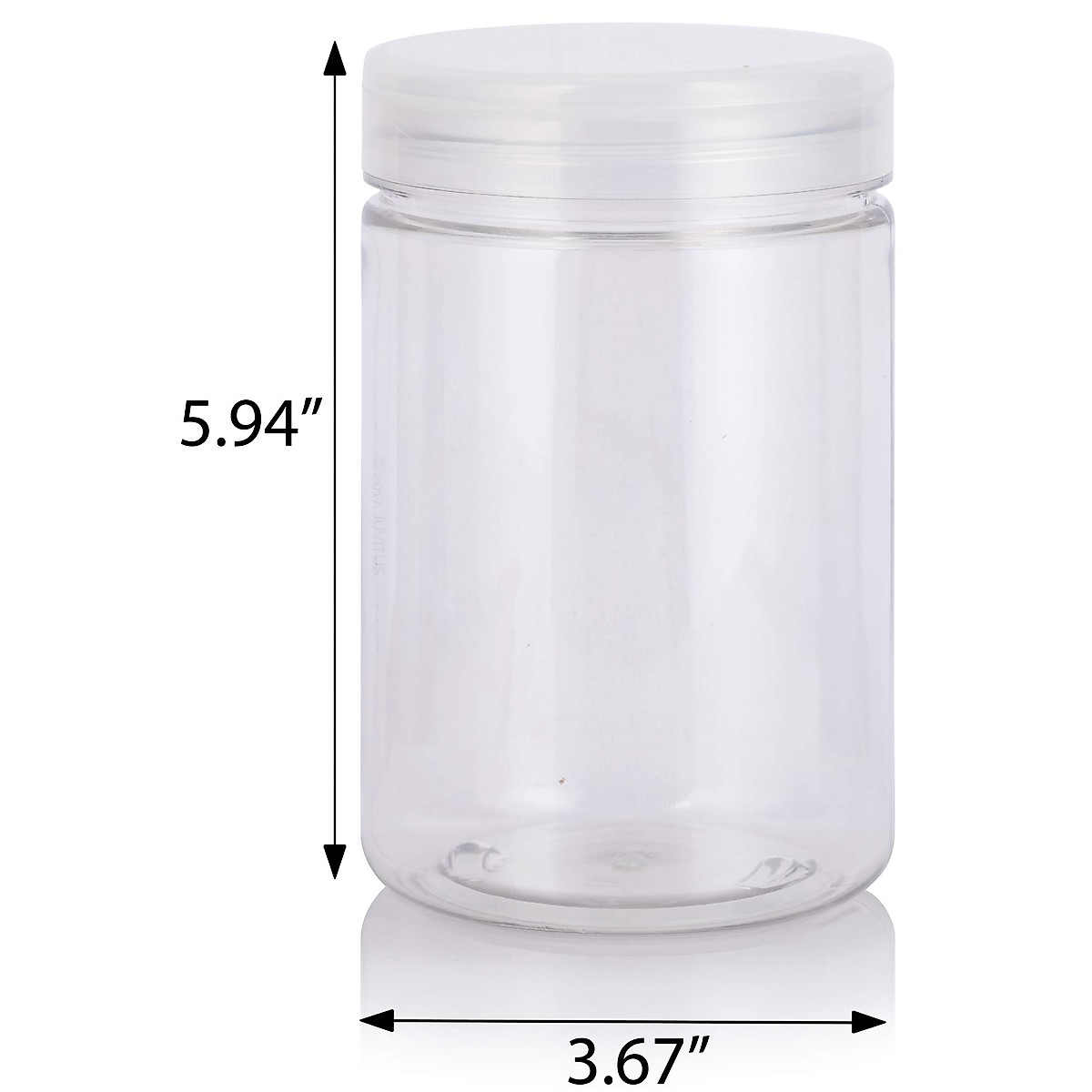 Clear Large 25 oz PET Plastic (BPA Free) Refillable Jar with Clear Natural Flip Top Cap - (3 pack) + Labels