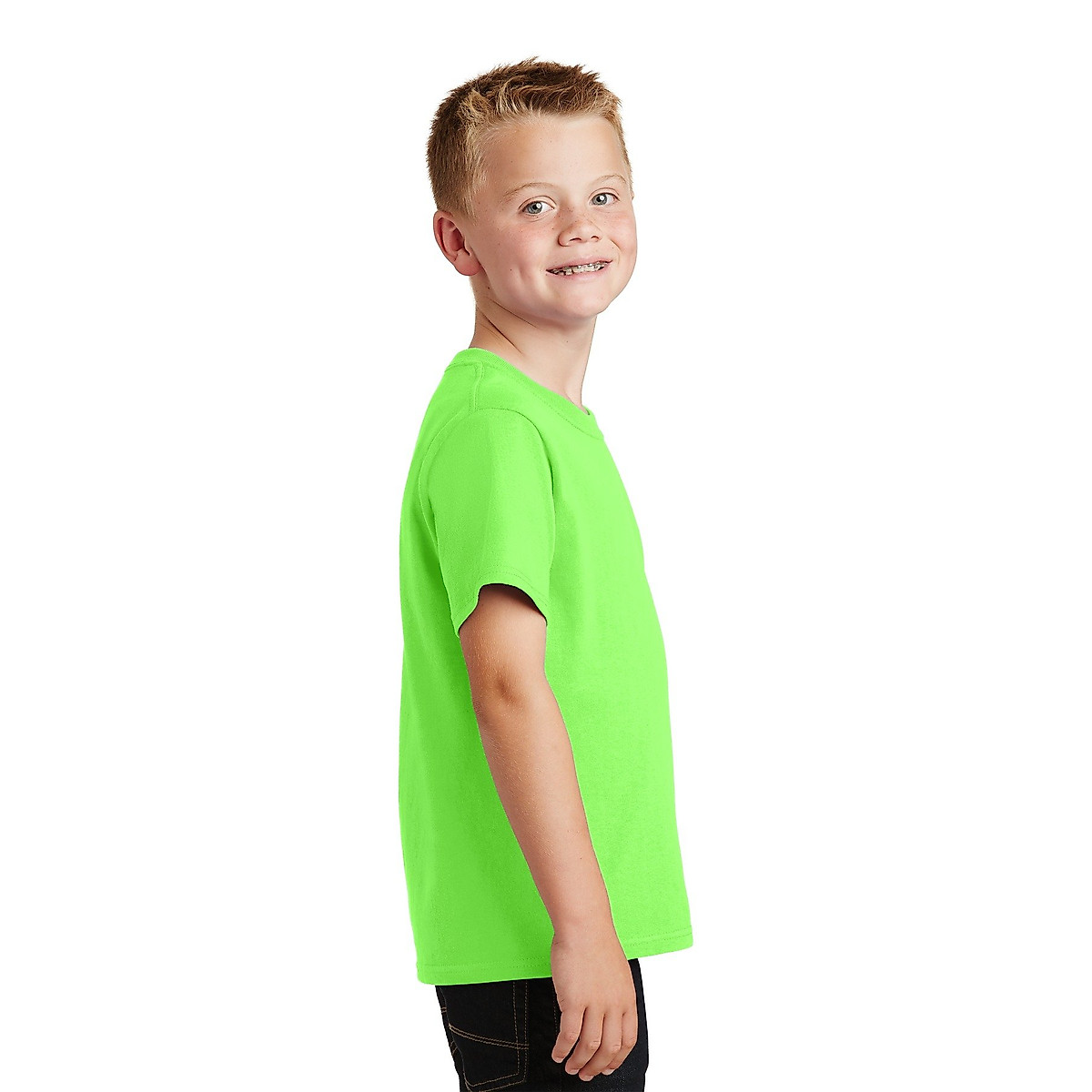 Port & Company Boys' 54 oz 100% Cotton T Shirt XS Neon Green