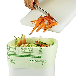 ecomelo Compostable Trash Bags, 3 Gallon/11.35 Liter, 100 count, Extra thick 0.71 Mils, Kitchen Food Scrap/Organic Waste Bags certified Biodegradable BPI ASTM D6400, HOME Compostable EN13432 & AS5810