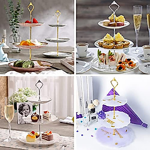 6 Sets Cake Tray Stand Handle, BetterJonny 3 Tier Cake Stand Fittings Hardware Holder for Wedding and Party Making Resin Cupcake Dessert Platter Stand