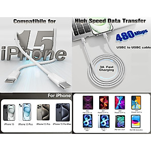 BUISAMG 510 thread charger Storage Case, Carrying Small Travel case, Organizer Pouch with Carabiner, USB C to C Cable for iPhone 15 and various USB C phone charging. Bag+Cable